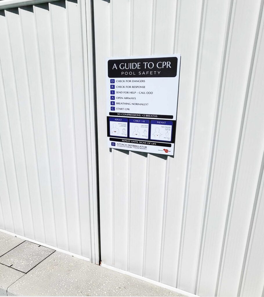 Metal Pool Safety Sign – A Guide To CPR 60 x 45cm